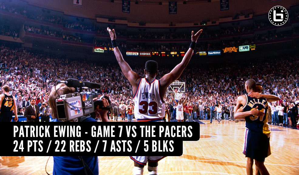 Pacers-Knicks (Playoffs 1994, Game 7) Patrick Ewing, 24 points, 22 ...